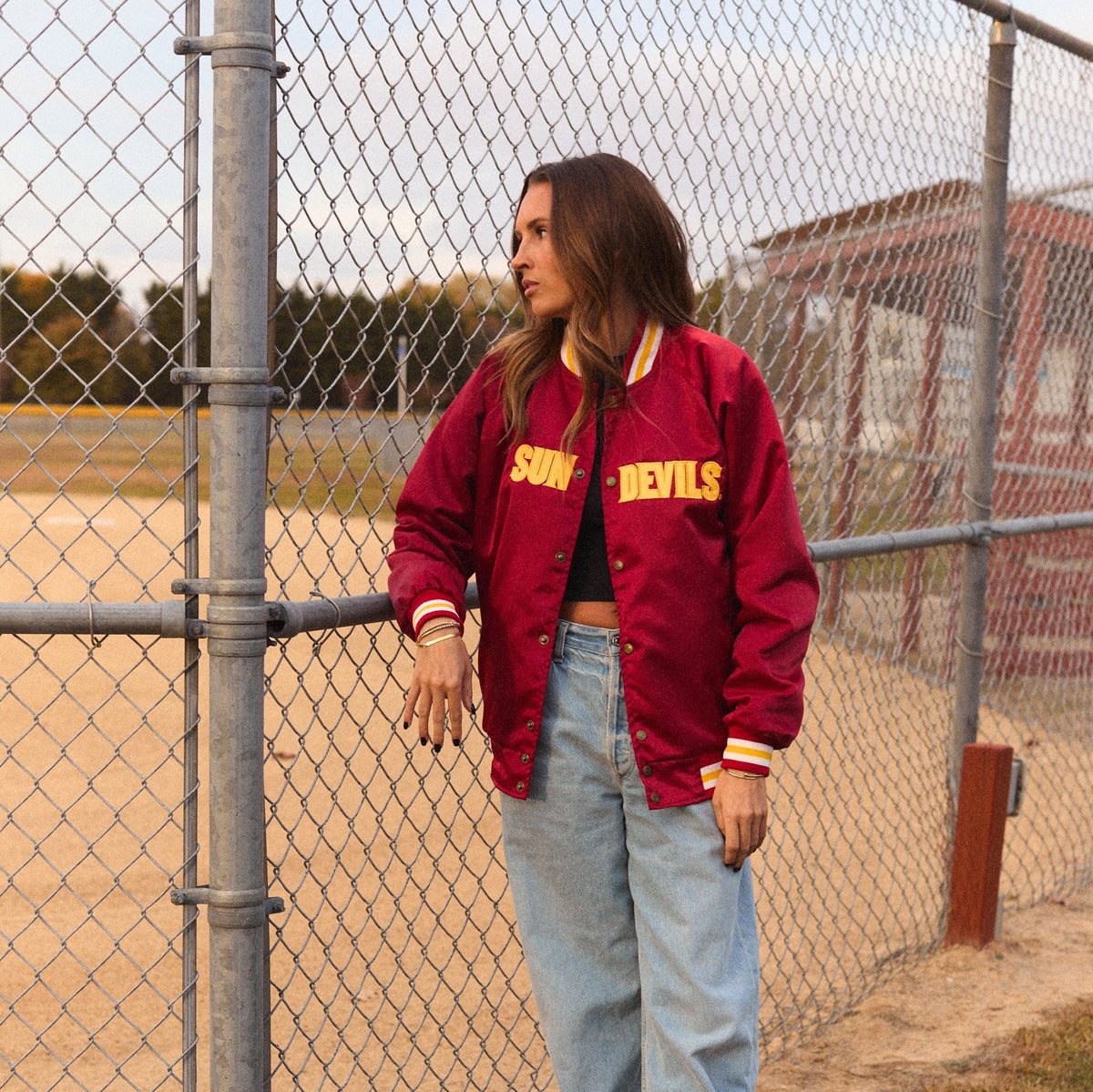 Arizona State ASU Satin Letterman Bomber Jacket – SOK Sports