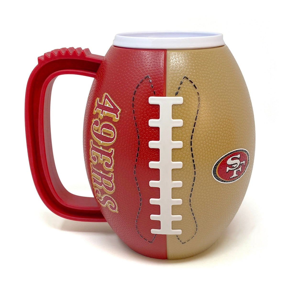 San Francisco 49ers 23 oz. Football Shaped Beverage Mug – SOK Sports